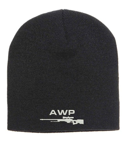 Awp Sniper Rifle Logo CS Gaming Embroidered Beanie Hat Winter Autumn ...
