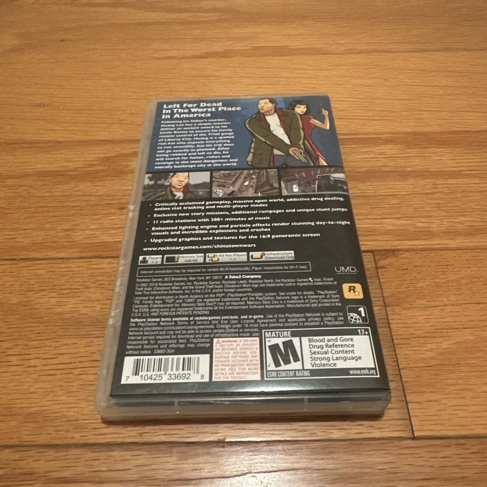 Grand Theft Auto Chinatown Wars Sony Playstation Portable PSP Authentic ...