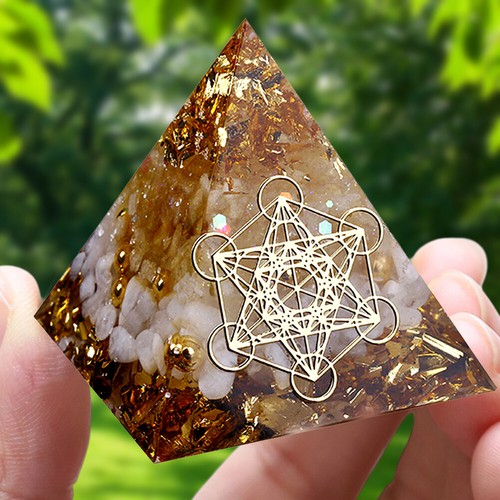 Crystal Gold Pyramid Healing Energy Meditation Crystals Home Office ...