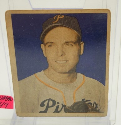 Frank Gustine ( RC ) 1949 Bowman - Gray Backs # 99 infield Chicago Cubs ...