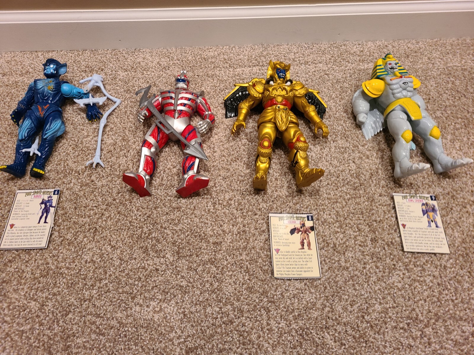 Lot of 4 Vintage Power Rangers Villains Goldar, Lord Zedd, King Sphinx ...