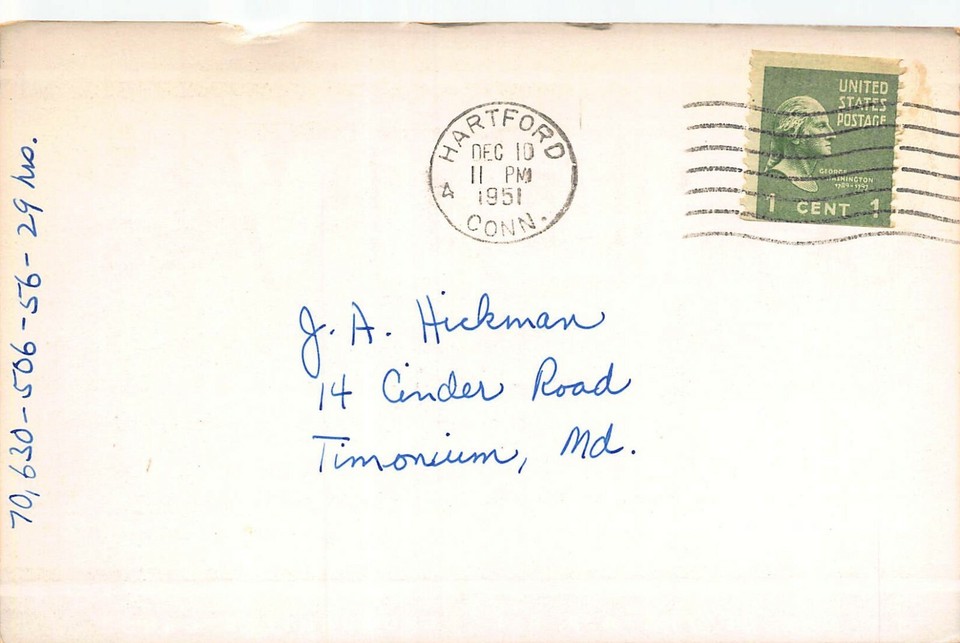 WETHERSFIELD CT~Q1DJV~HARRY PASTON~1951 QSL POSTCARD | eBay
