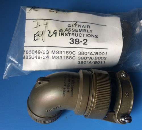 M85049/24-20W GLENAIR EMI/RFI Non-Environmental Backshell 90° 24 Shell ...