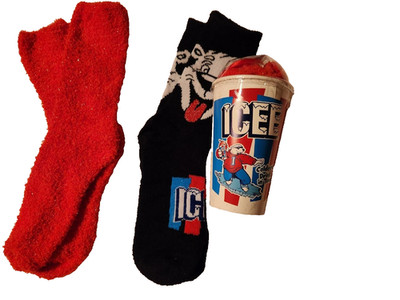 LEGWEAR ICEE LADIES 2 PK. COZY CREWS SHOE SIZE 4-10-RED | eBay