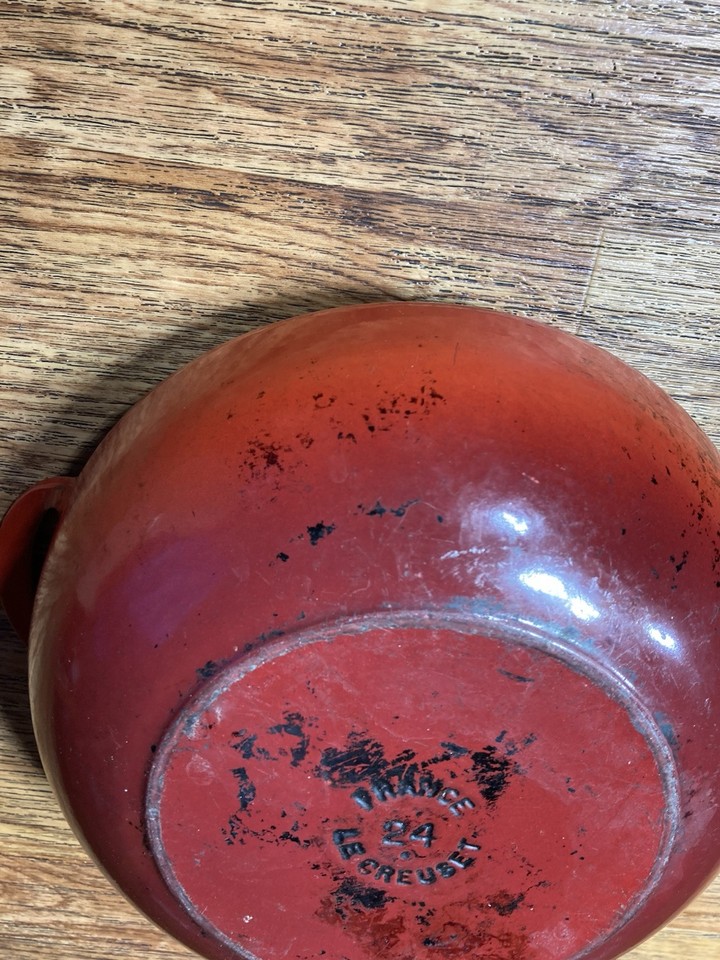 Le Creuset Orange Enameled Cast Iron Balti Pot 24 | eBay