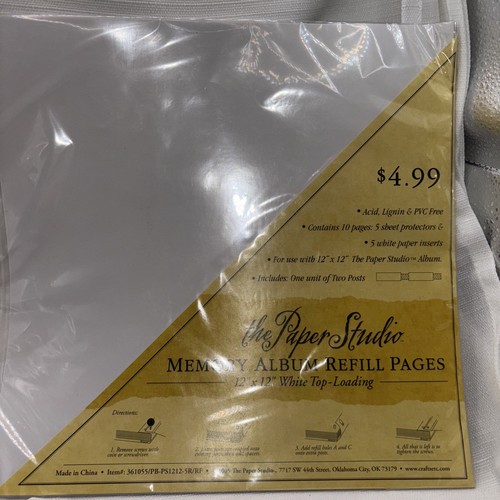 The Paper Studio Scrapbook Memory Album Top Load Refill Pages 12x12 | eBay