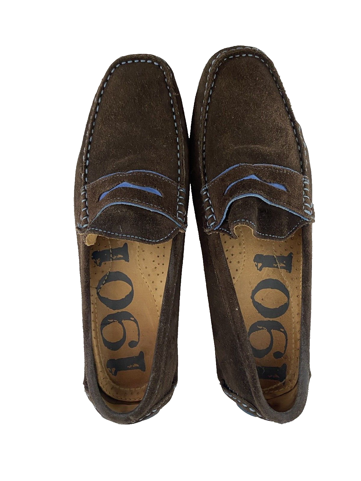 1901 Mens Brown Leather Upper and Lining Shoes Loafers Suede Size 9.5 ...