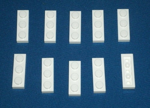 LEGO NEW 1x3 White Plate (10x) 362301 Brick 3623 | eBay