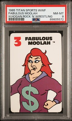FABULOUS MOOLAH Rare 1985 Hulk Hogan’s WWF Rock N Wrestling Card PSA 8 ...