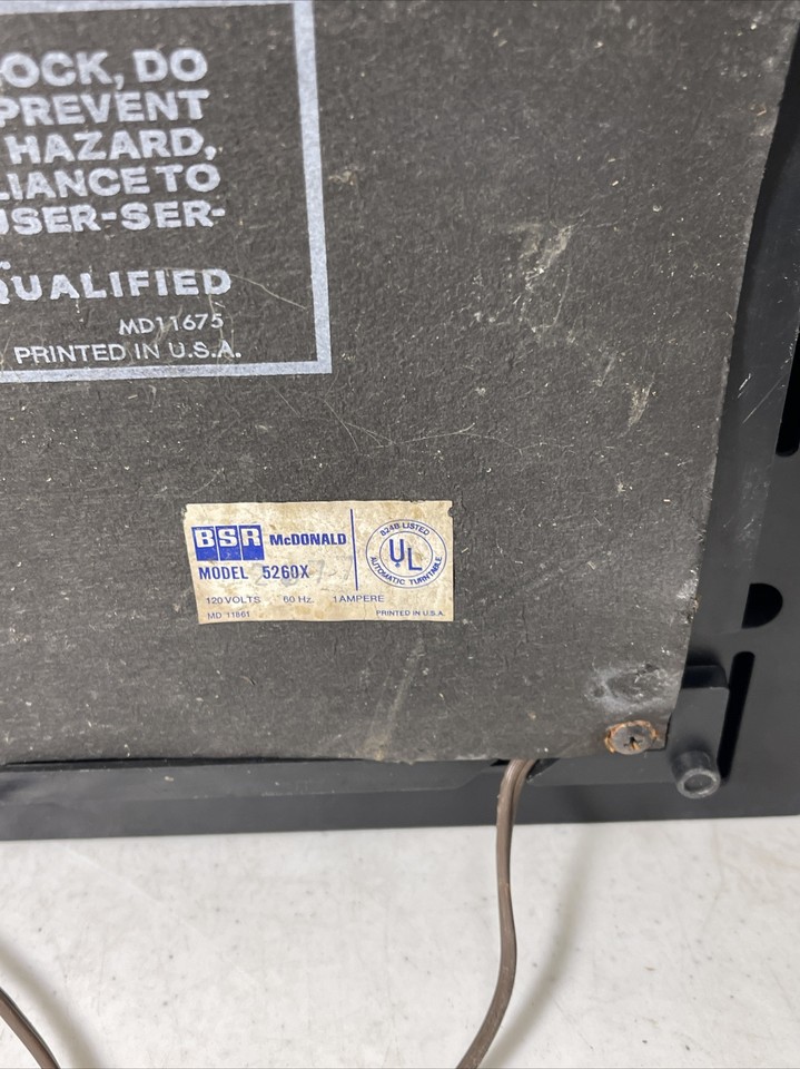 BSR McDonald 5260X Turntable AS-IS READ DESCRIPTION | eBay