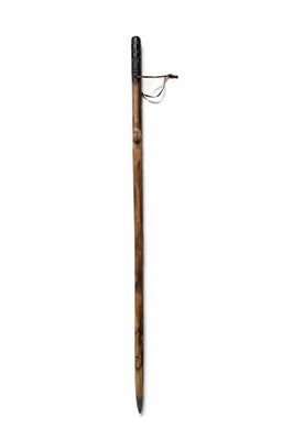 Flamed Wooden Walking Stick 120cm Handmade Hiking Staff Detail Metal ...
