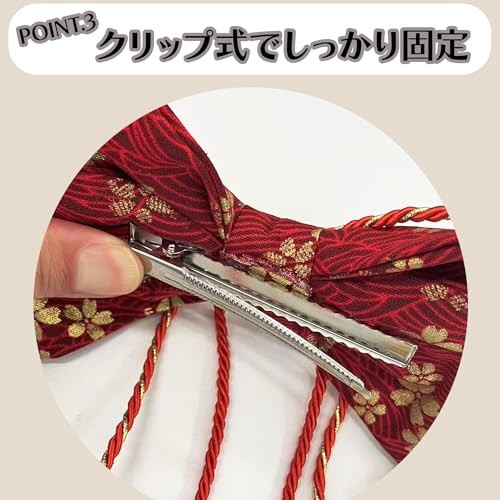 Red Japanese-style Ribbon Clip Hair Accessory Hakama Graduation ...
