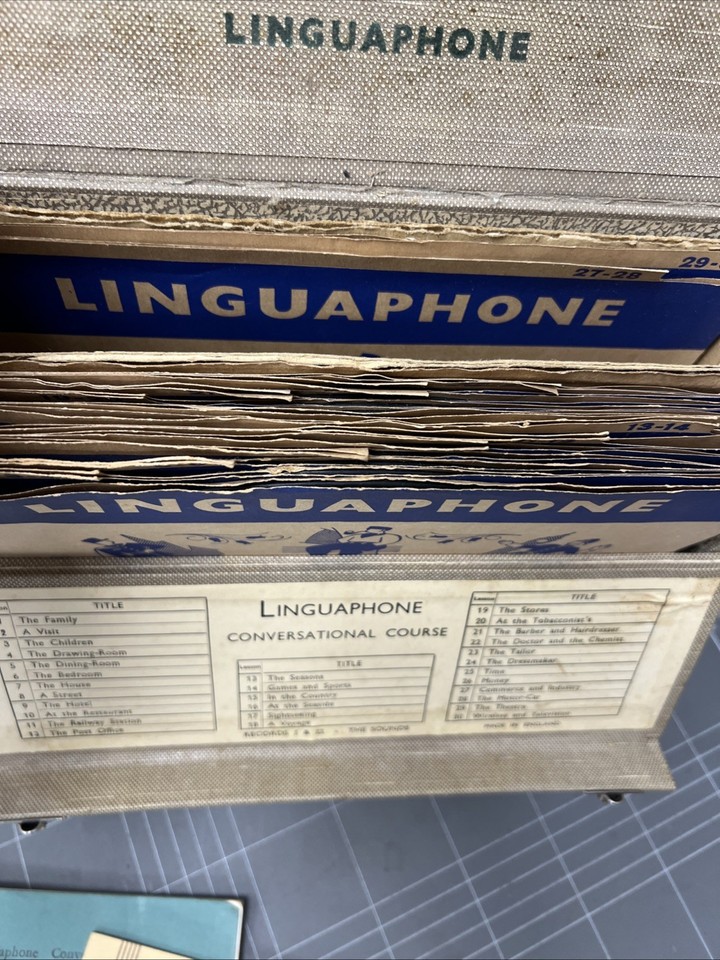 VINTAGE 78 VINYL RECORD LANGUAGE SET LINGUAPHONE ITALIAN ENGLISH RETRO ...
