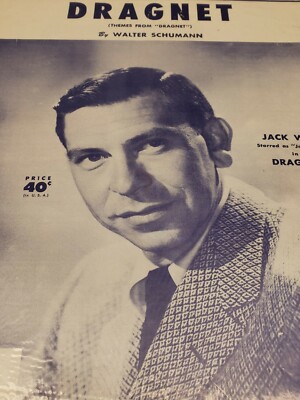 1953 "DRAGNET" TV & RADIO SHEET MUSIC - THEME SONG - JACK WEBB ...
