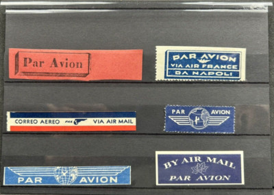 6 Vintage Unused Air Mail Shipping Labels Various Foreign | eBay