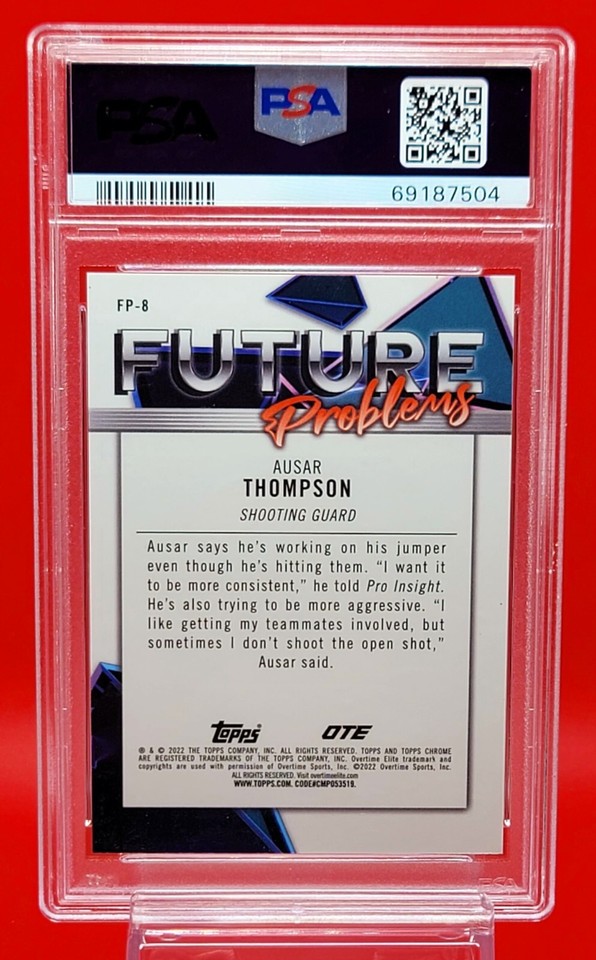 RARE 2021 TOPPS CHROME OVERTIME OTE AUSAR THOMPSON FTR. PRBLMS RED/GR 1 ...