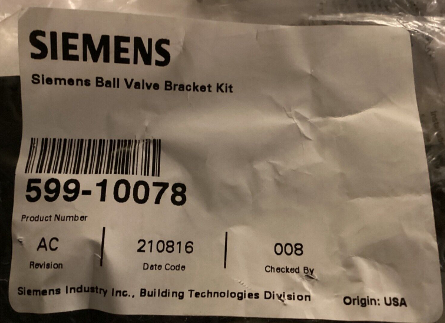 SIEMENS 599-10088 / 59910088 Ball Valve Bracket Kit (BRAND NEW) | eBay