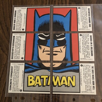 1966 TOPPS BATMAN (1989 reissue) BLUE BAT 6 Cards BATMAN PUZZLE NEAR ...