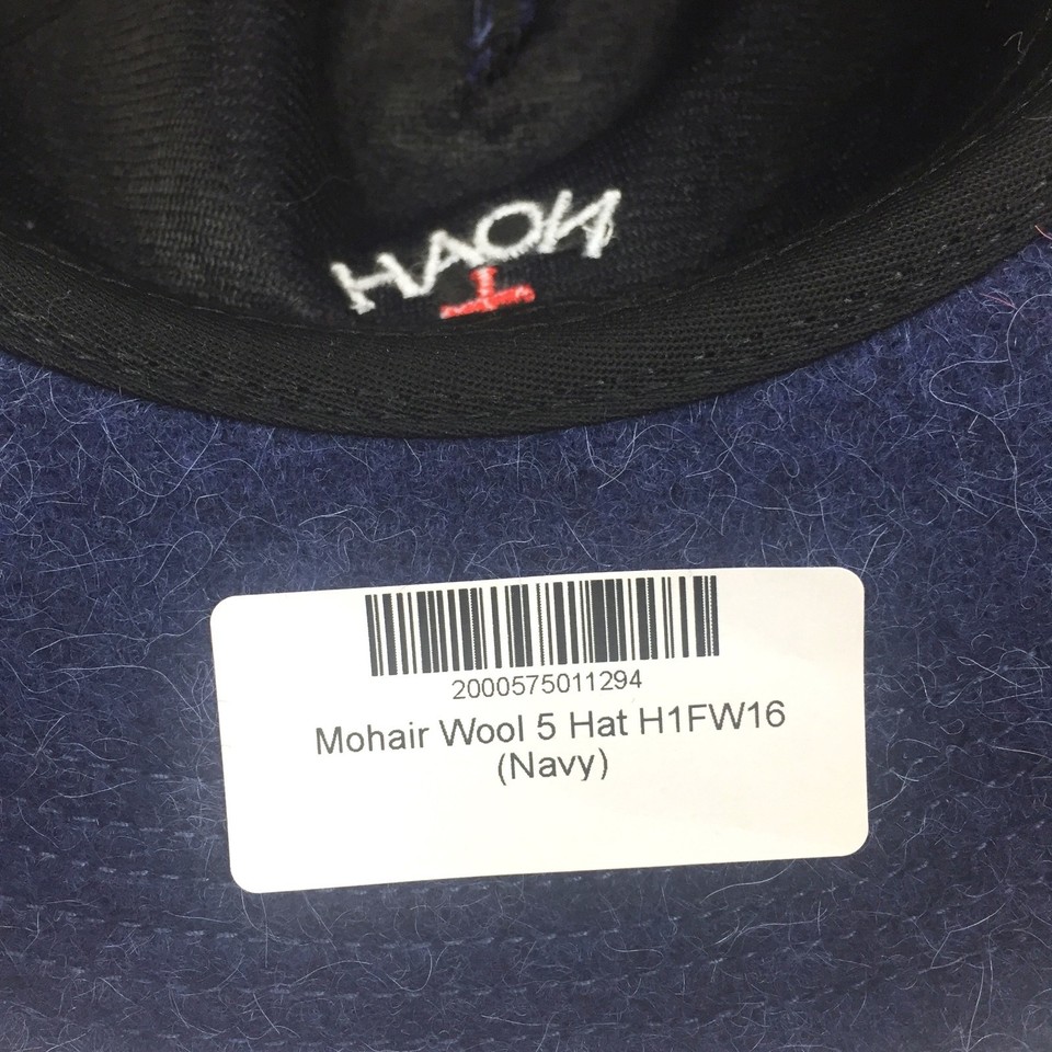 NWT Noah NY Men's Navy Blue Core Logo Embroidered Mohair Wool Hat Cap ...
