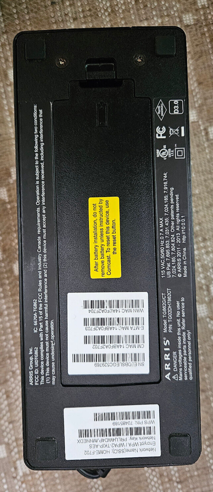 Xfinity Modem Gateway Router ARRIS TG862G/CT WiFi 802.11n w/ Power Cord ...