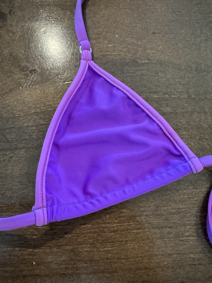 Wicked Weasel Purple/Light Purple Triangle Top, Matt Lycra, Size Small ...