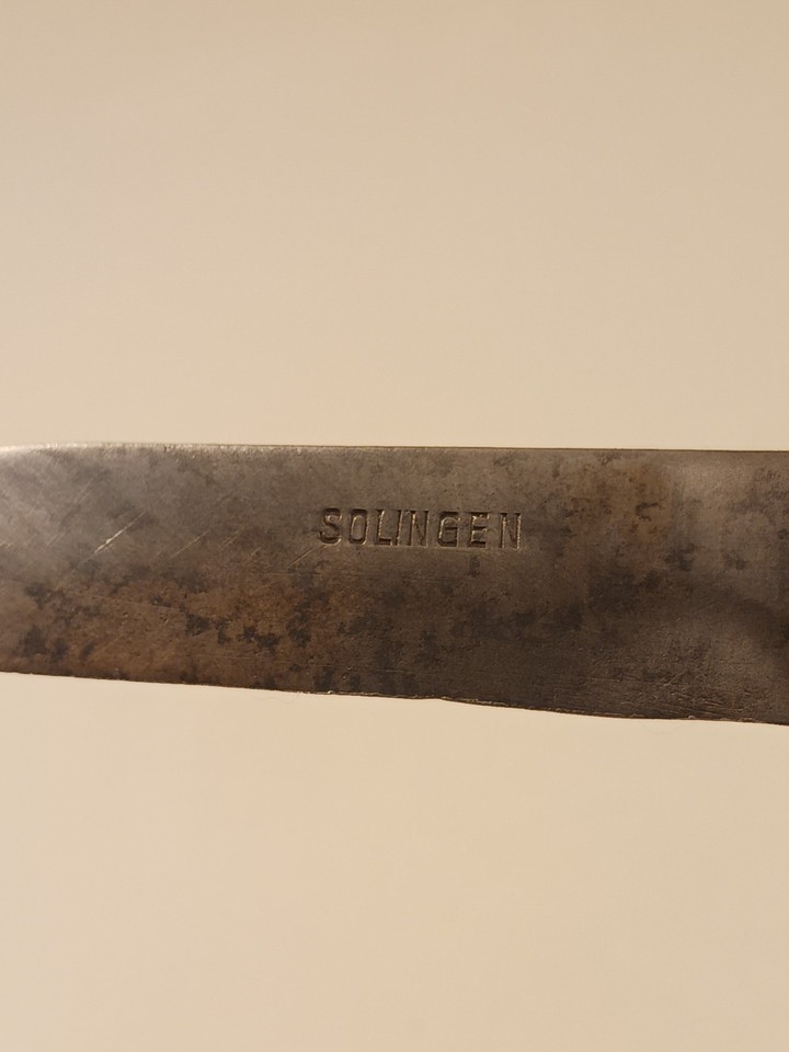 Vintage Solingen Germany Hunting Knife Stag Handle Leather Sheath Fix ...