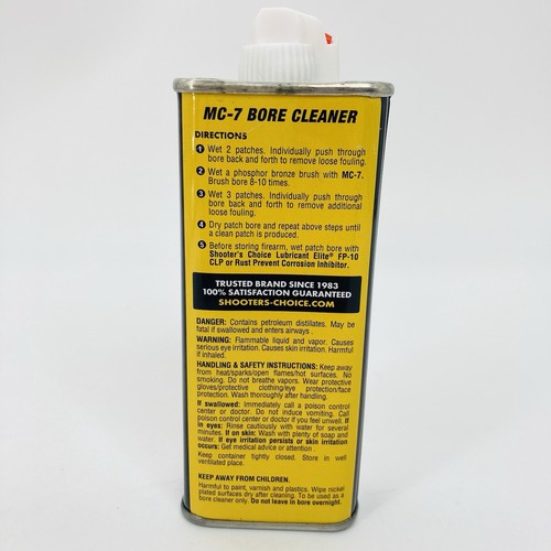 Shooter's Choice MC #7 Solvent Liquid 4 oz Bore Cleaner Conditioner SHF ...