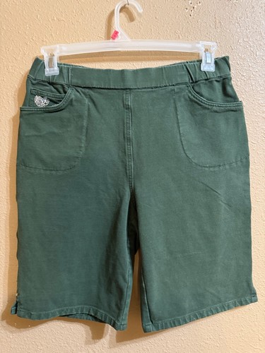 QUACKER FACTORY DREAM JEANNES BERMUDA SHORTS MEDIUM GREEN STRETCH PULL ...