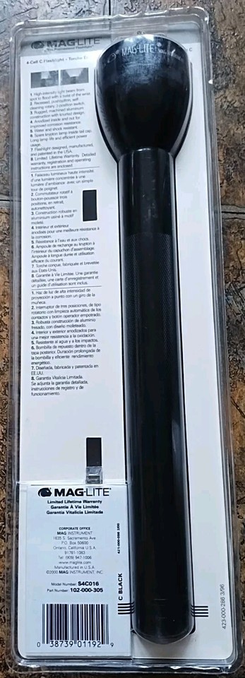 New MAGLITE 4C Cell Flashlight, Black Xenon Mag Lite Maglight | eBay