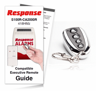 Response Alarms Remote S100R/CA2000R Executive Remote S100R-E 418MHz ...