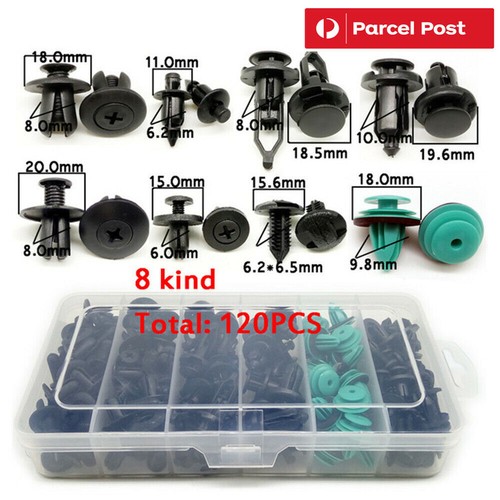 120Pcs Car Fastener Clips Door Panel Interior Lining Bumper Fender ...