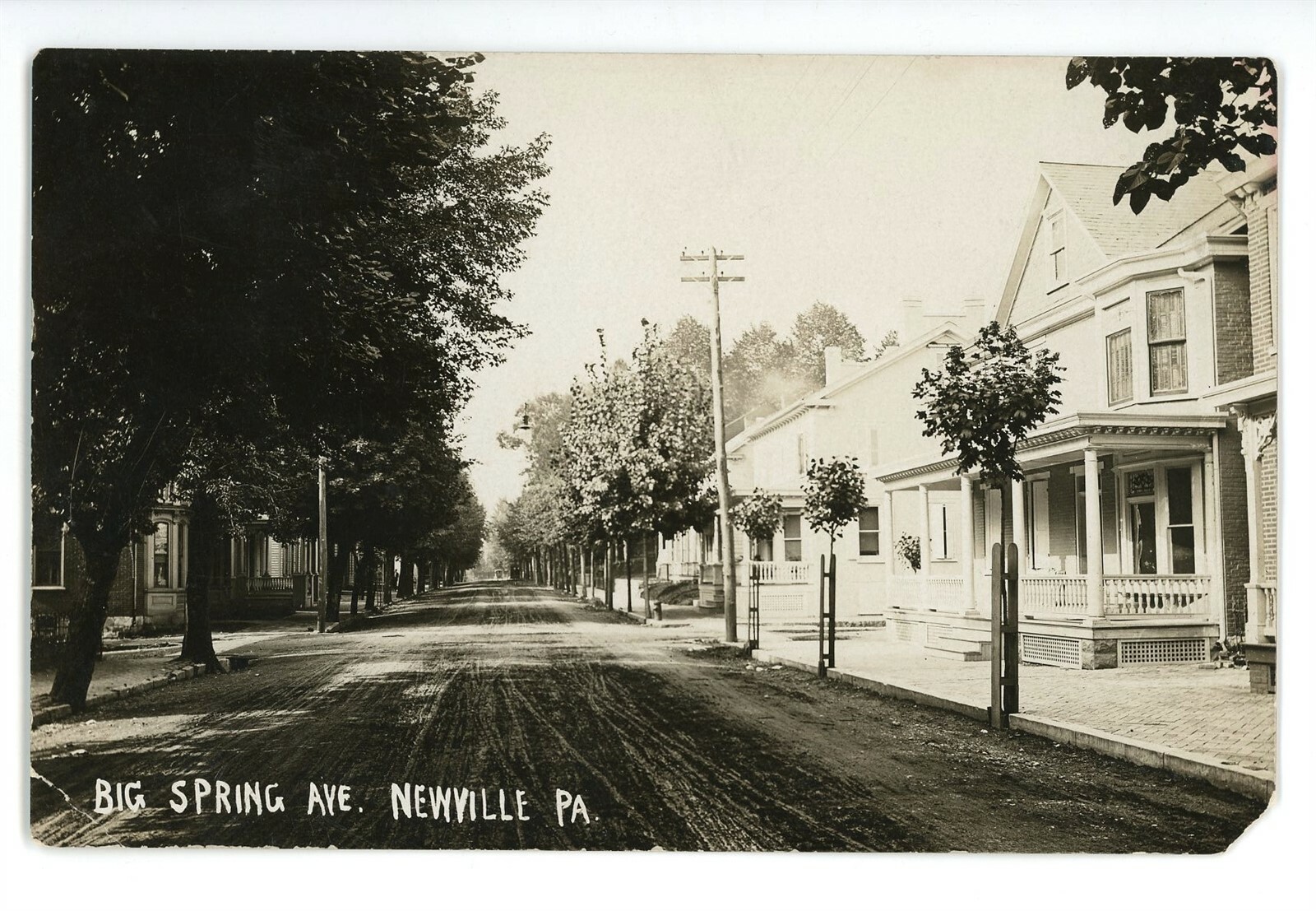 RPPC Big Spring Avenue NEWVILLE PA Cumberland County Real Photo ...