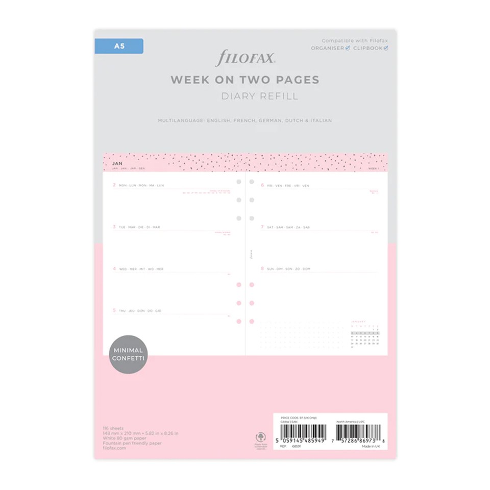 Filofax Diary Refills A5 2025, 2026 Organisers / Planners - Full Range ...
