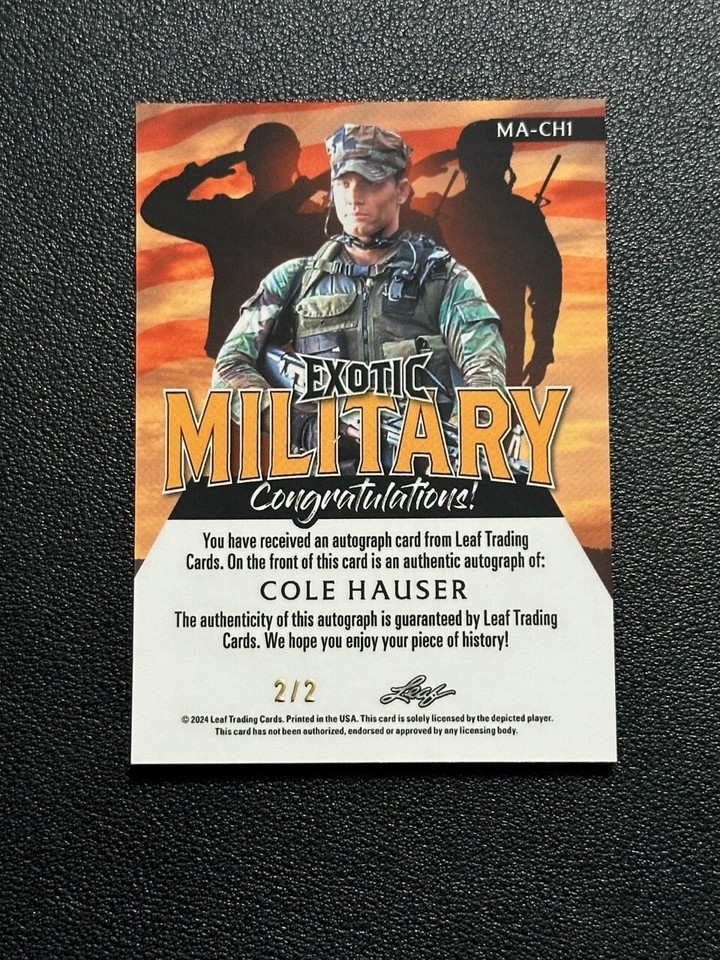 COLE HAUSER 2024 LEAF EXOTIC MILITARY AUTO MARINES DONUT CIRCLES 2/2 | eBay