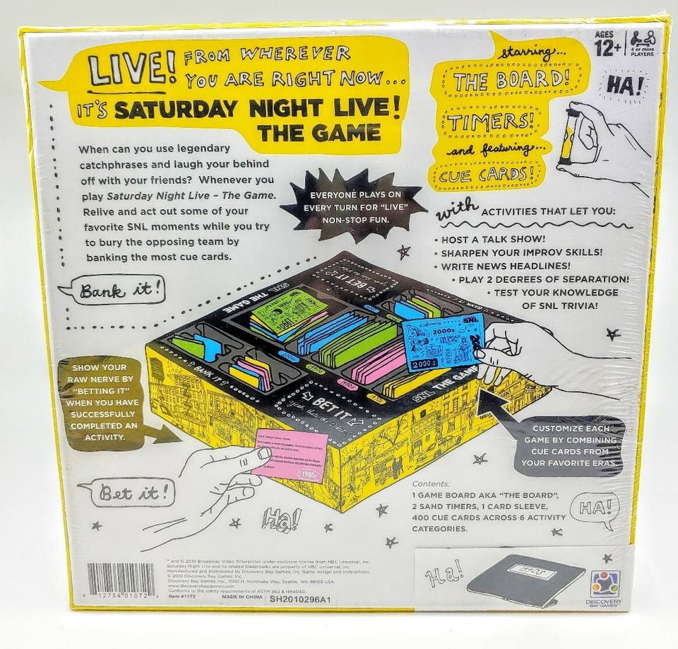 Saturday Night Live Board Game Trivia Improv SNL TV Show ( Sealed, New ...