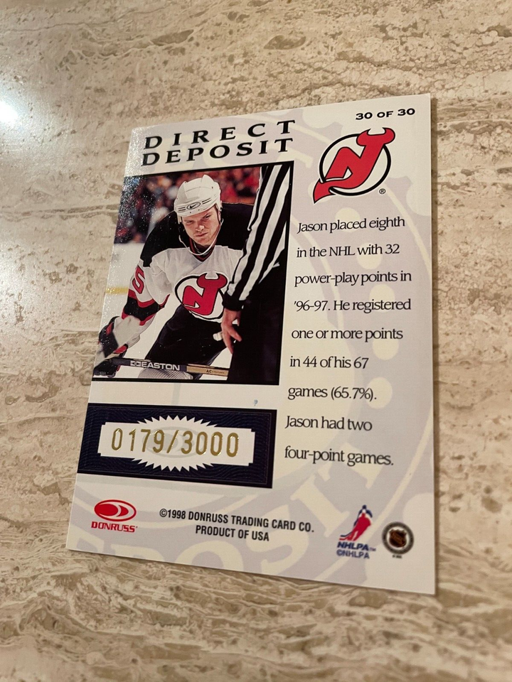 1998-99 Donruss Priority Direct Deposit Card #30 Jason Arnott - New ...