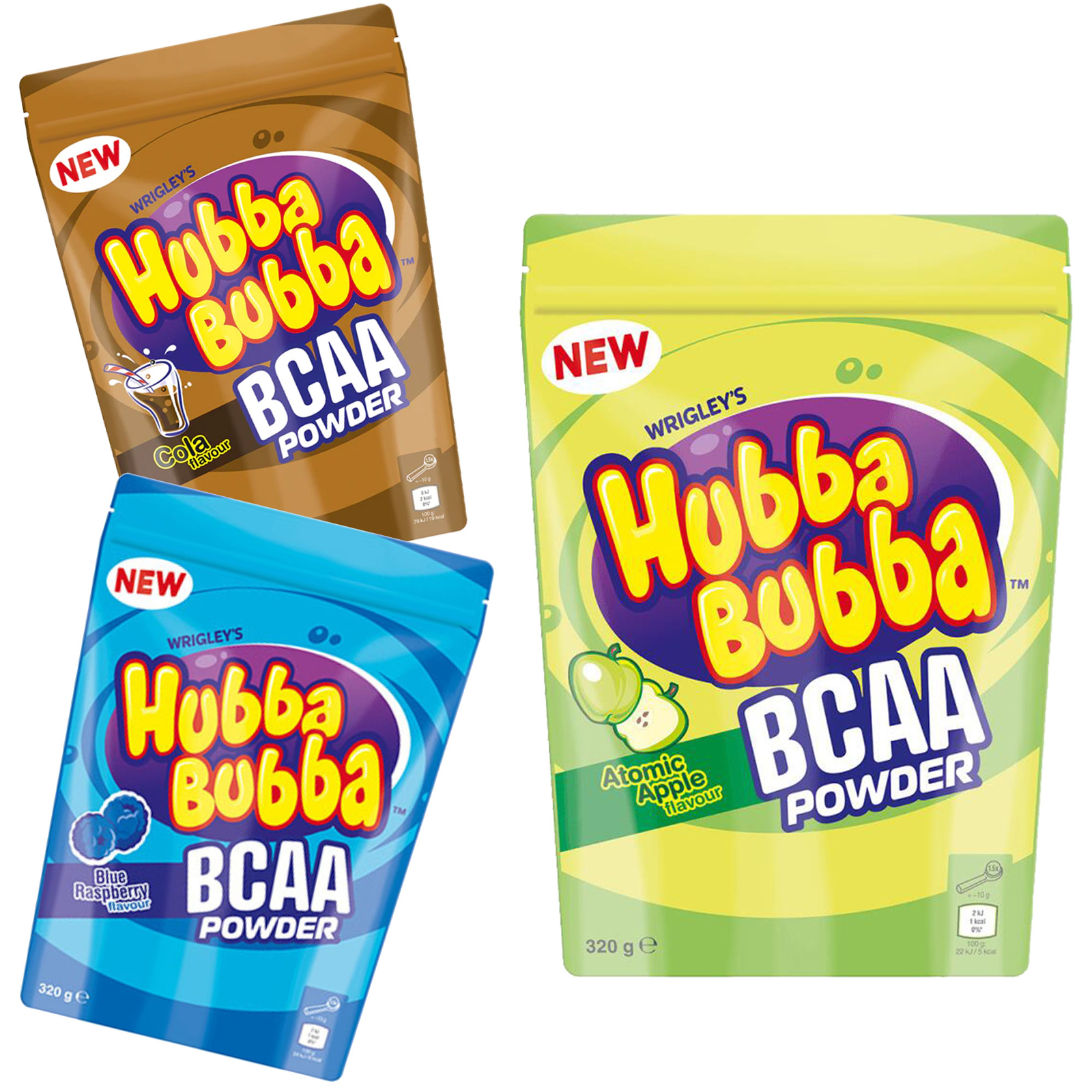 Wrigleys Hubba Bubba BCAA Powder, 320 g Beutel Aminso BCAA-Pulver ...