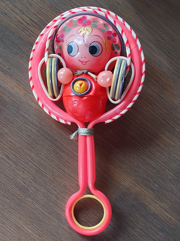 Vintage Baby Rattle Lot Celluloid & Plastic Clown With Box USA 3 ...
