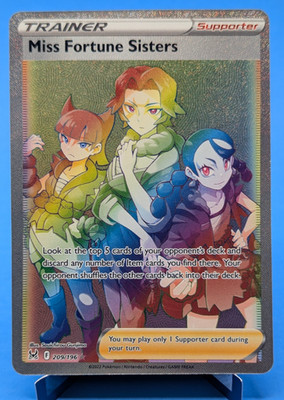 Miss Fortune Sisters 209/196 Pokémon TCG 2022 Secret Rare Trainer Lost ...