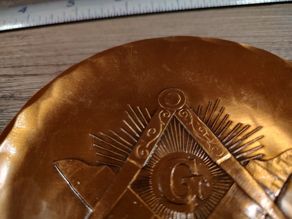 Vintage Wendell August Forge Hammered Bronze Masonic Masons Coaster ...