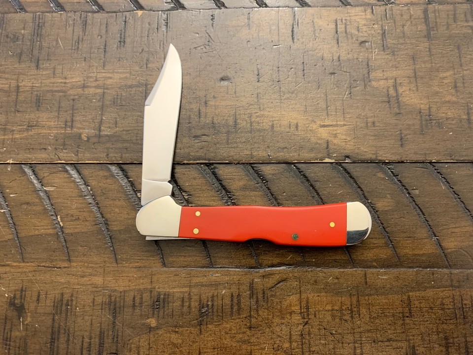 CASE XX LARGE COPPERLOCK KNIFE 41549 RED SYNTHETIC HANDLES WHITE SHIELD ...