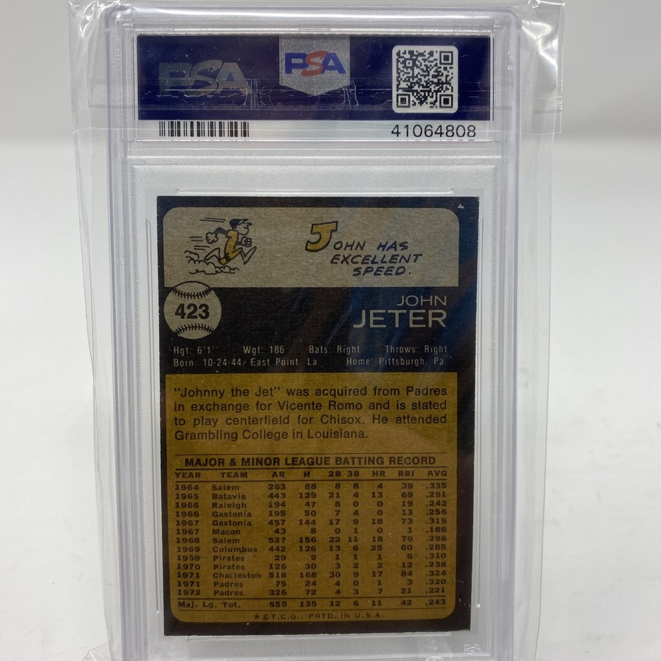 1973 Topps #423 Johnny Jeter PSA 7 Chicago White Sox | eBay