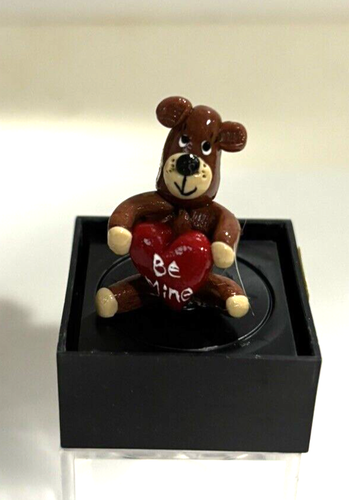Vintage Fimo Polymer Clay Miniature Teddy Bear Handmade Be Mine | eBay
