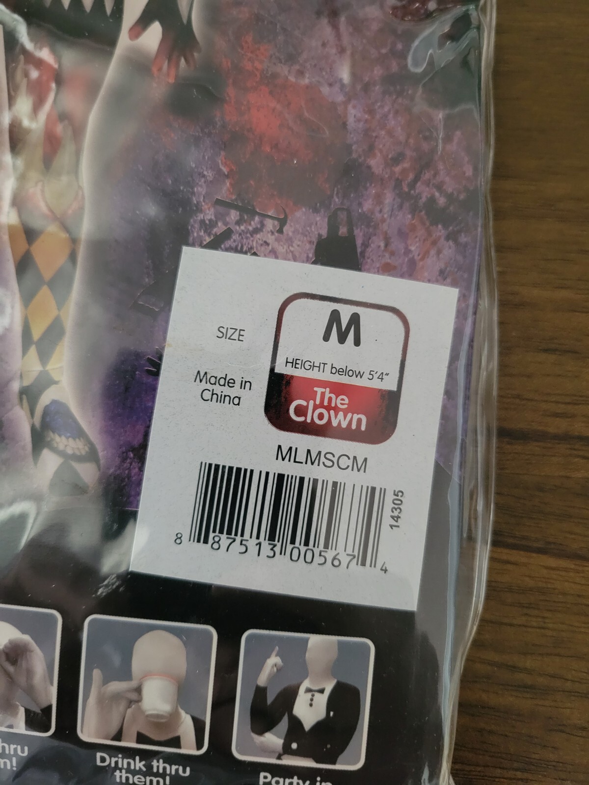 Morphsuits THE MORPH MONSTER : The Clown Unisex Mens Costume - Size M ...