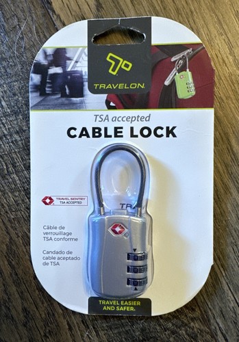 NEW NIB Travelon TSA Accepted 3 Digit Cable Combination Luggage Lock | eBay