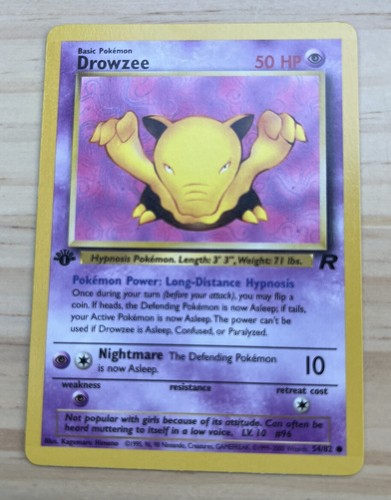 Pokémon Team Rocket 1st Edition Regular Finish Drowzee 54/82 NM-MT | eBay