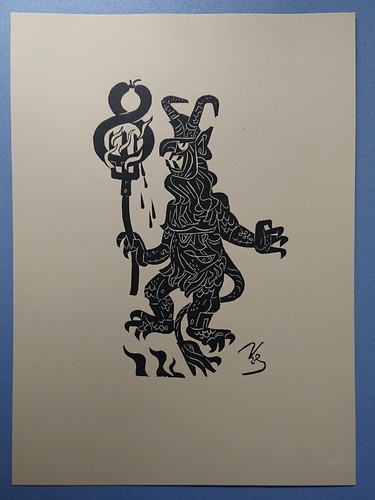 Old Exlibris Print Devil Satan Lucifer Beelzebub Hoof Mephisto Diabolo ...