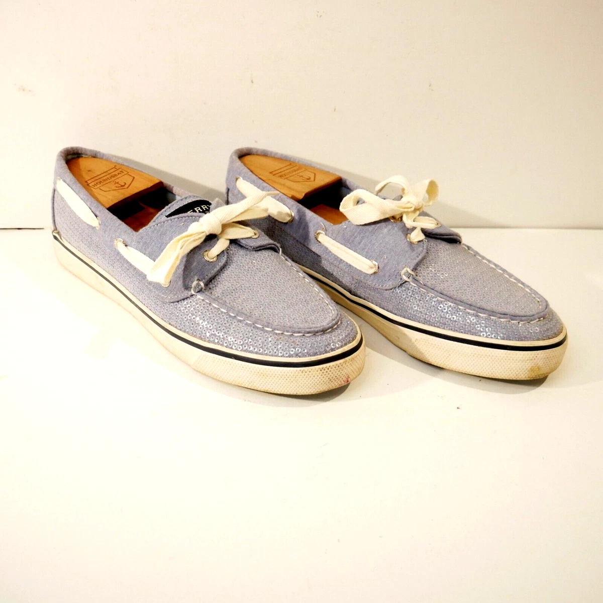 Sparkly Sperrys Blue