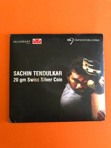 SACHIN TENDULKAR 20 GRAMS SWISS SILVER COIN INDIA CRICKET COLLECTIBLE ...