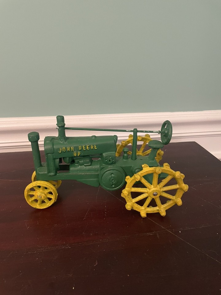 Vintage Cast Iron John Deere Tractor “OP" *Heavy* | eBay